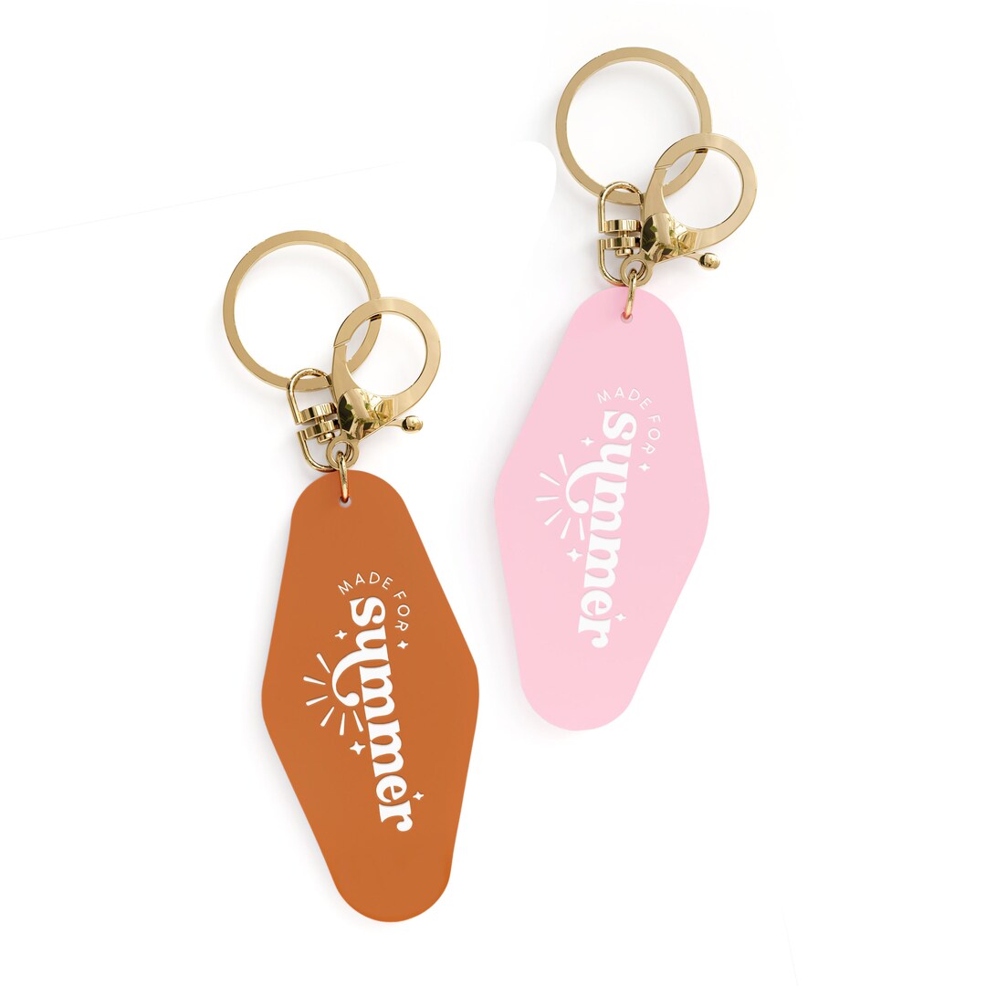 Made for Summer Retro Motel Keychain, Acrylic, Gift for Her, Backpack ...