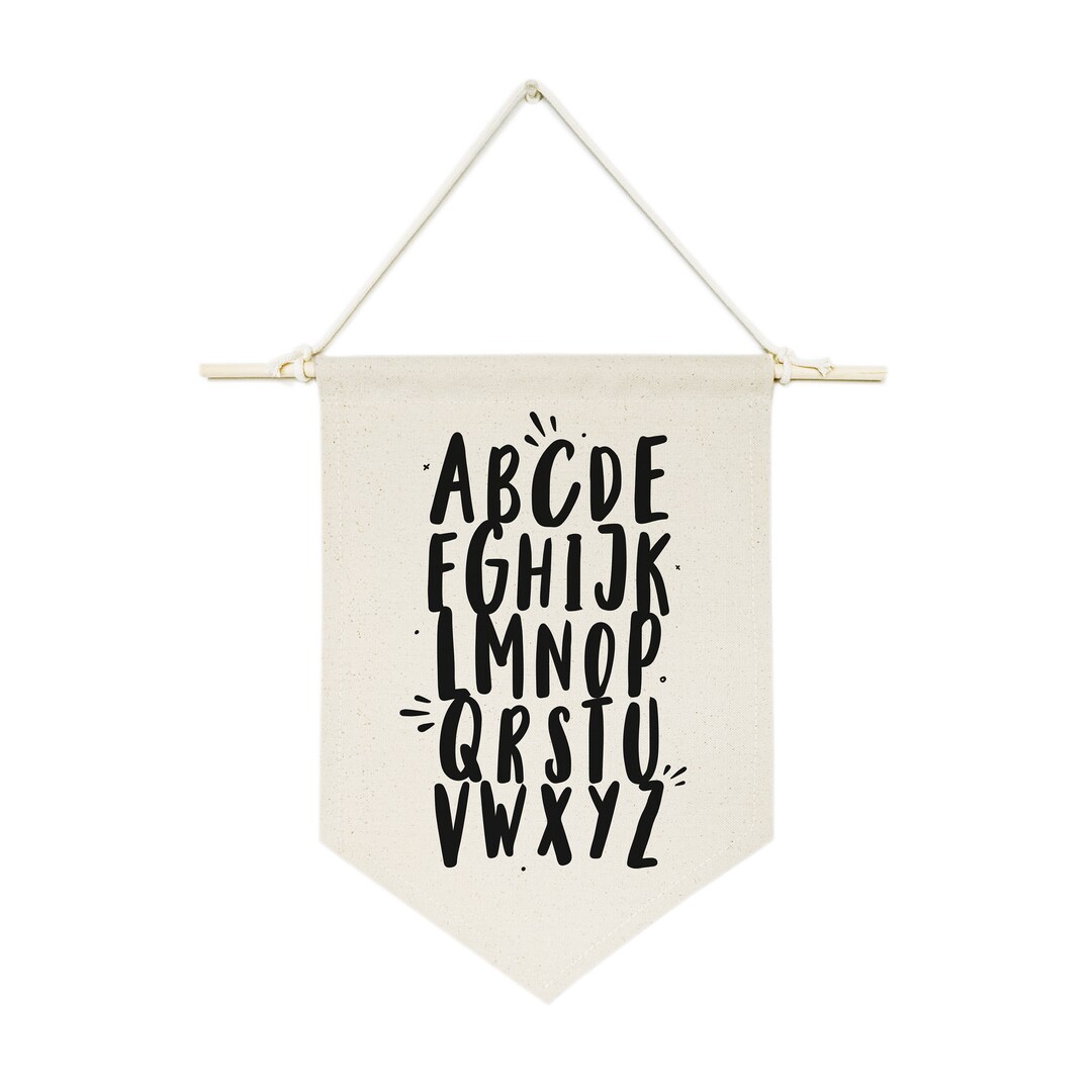 Alphabet Hanging Wall Canvas Banner and Wall Decor for Kid's Room ...