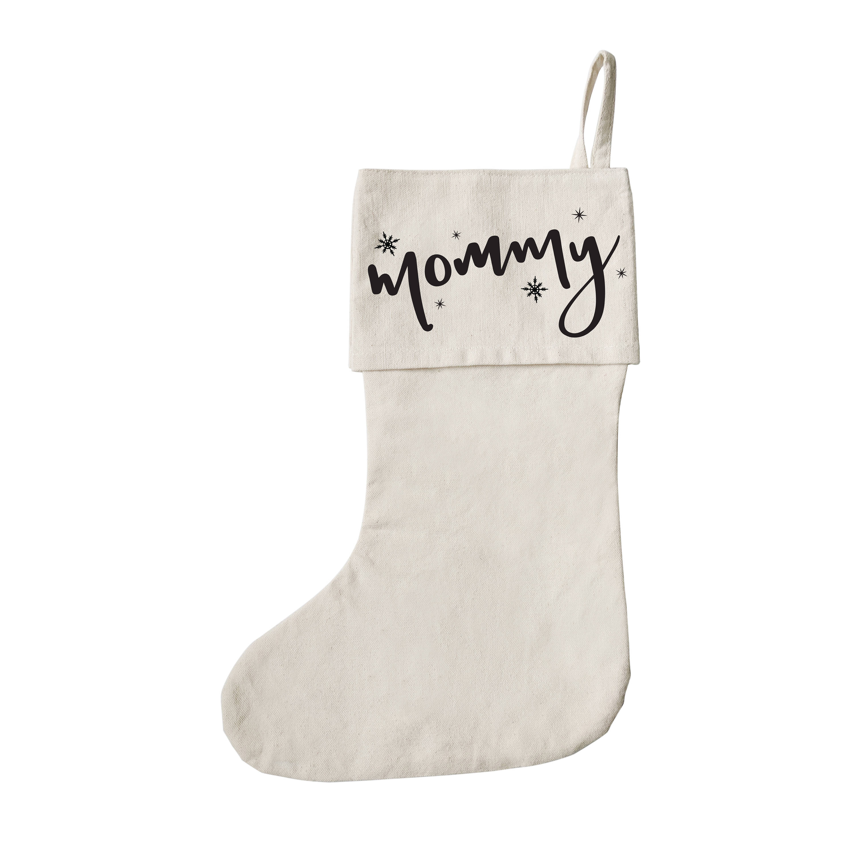Mommy Cotton Canvas Christmas Stocking for Presents, Gift Bag, and ...
