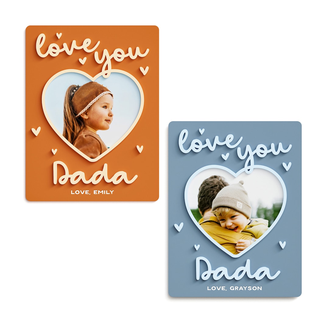 Personalized Love You Dada Fridge Photo Magnet Frame, Father's Day ...