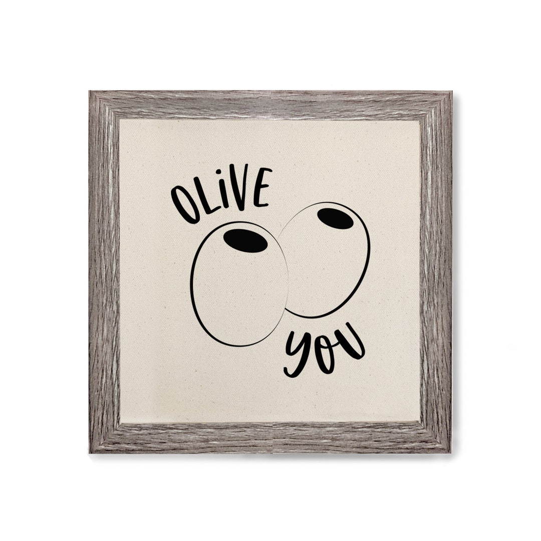 Olive You Print Canvas Kitchen Wall Art, Home Decor, Kitchen Print ...