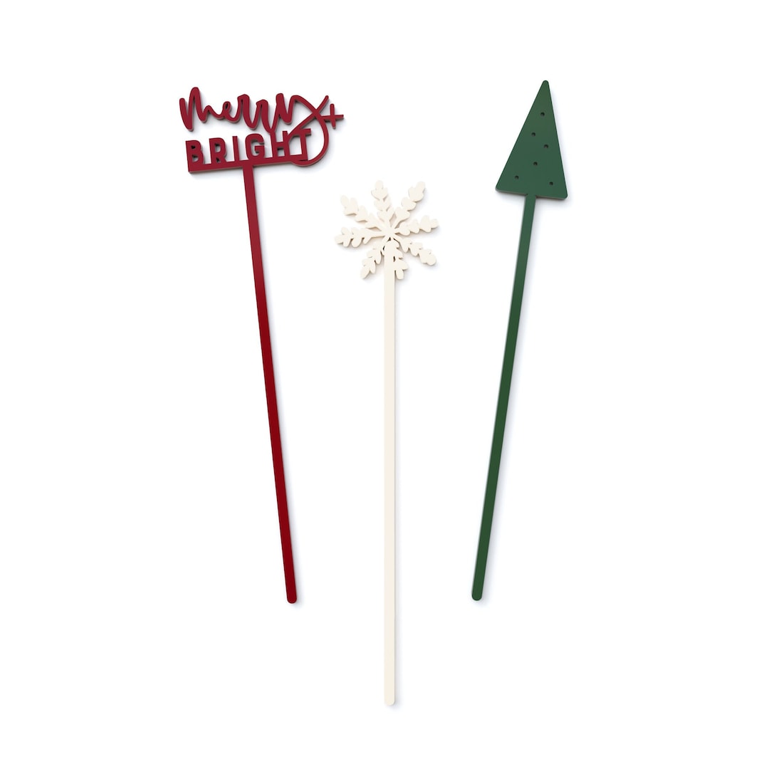 Modern Christmas Collection Drink Stirrers, Holiday Cocktail Sticks ...