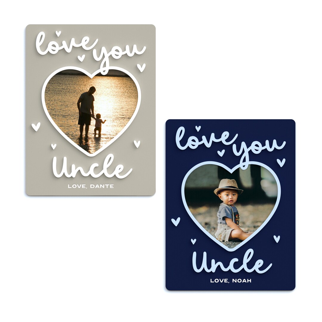Personalized Love You Uncle Fridge Photo Magnet Frame, Father's Day ...