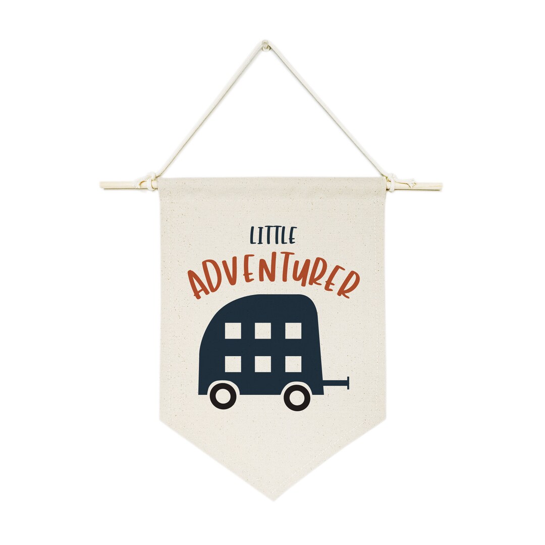 Little Adventurer Hanging Wall Canvas Banner and Wall Decor for Kid's ...