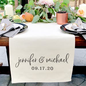 Personalized Name and Date Wedding Table Runner and Party Decoration ...