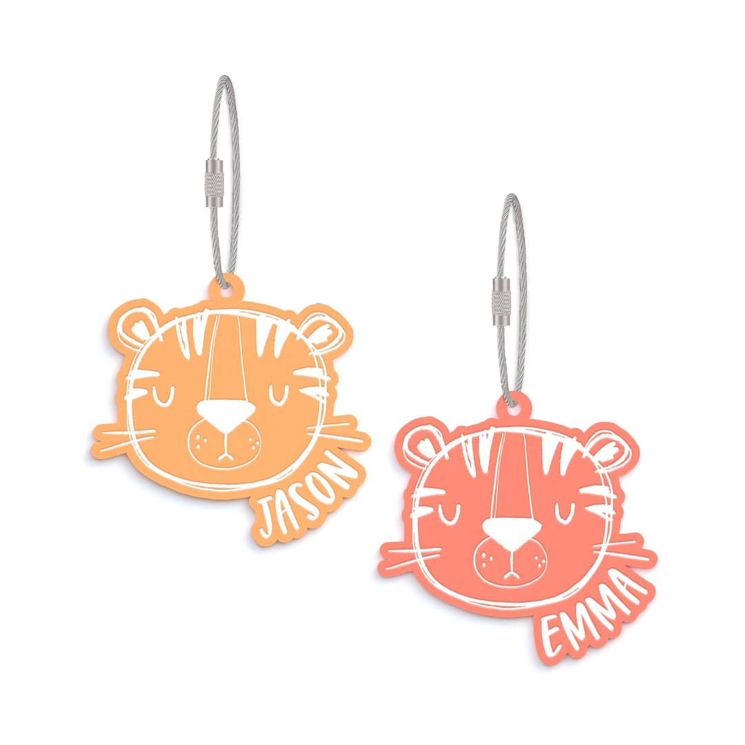 Personalized Name Tiger Acrylic Bag Tag, Back to School, Backpack Tag ...