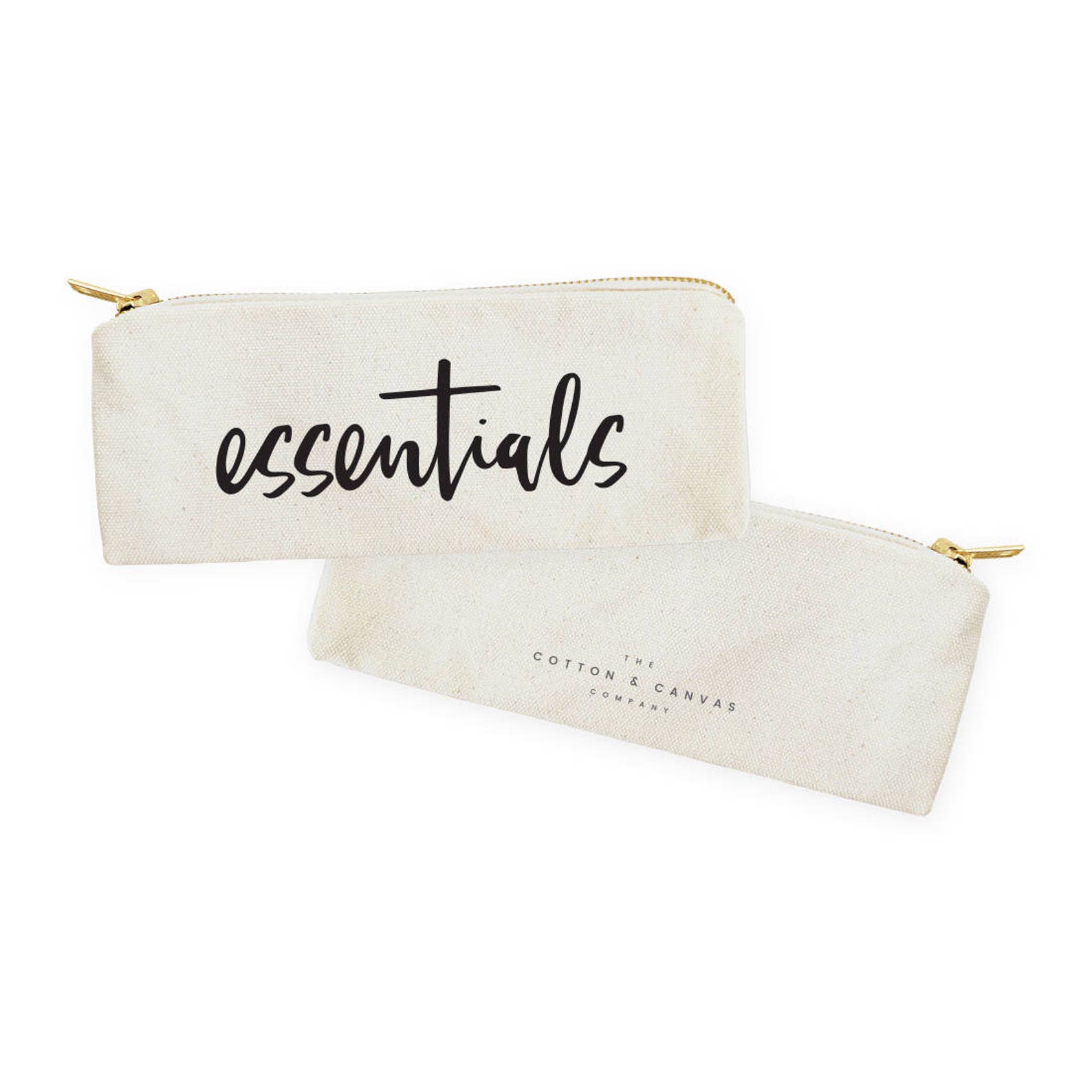 Essentials Cotton Canvas Pencil Case and Travel Pouch for Back to ...