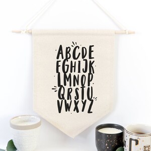 Alphabet Hanging Wall Canvas Banner and Wall Decor for Kid's Room ...