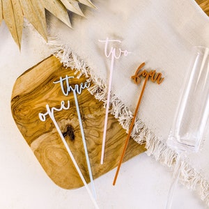 Custom Number Birthday Drink Stirrers, Anniversary, Party Decor ...