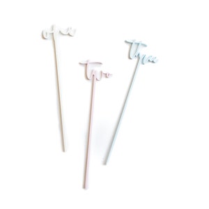 Custom Number Birthday Drink Stirrers, Anniversary, Party Decor ...