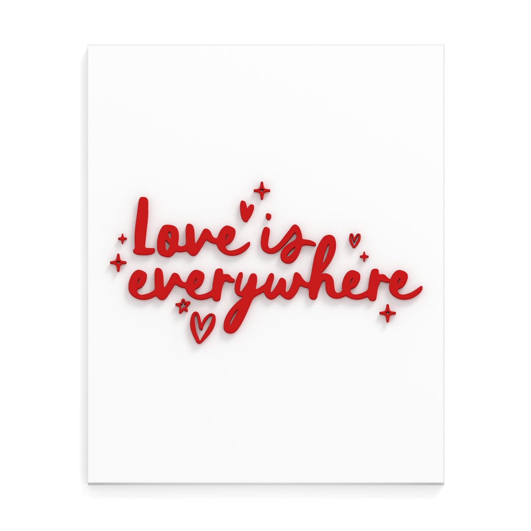 Love is Everywhere Acrylic Valentine's Day Wall Art, Romantic, Prints ...