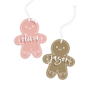 Personalized Gingerbread Man Gift Tag, Acrylic Christmas Gift Tag ...