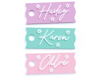 Personalized Bow Stanley Name Tag, Stanley Name Plate, Acrylic Lid ...