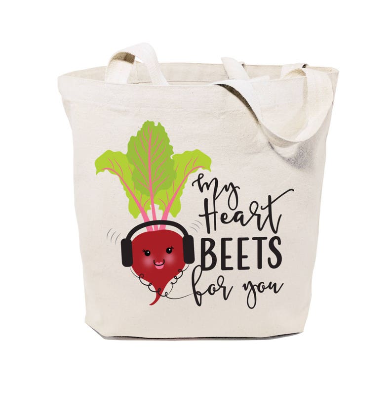 My Heart Beets for You Cotton Canvas Reusable Grocery Bag and | Etsy