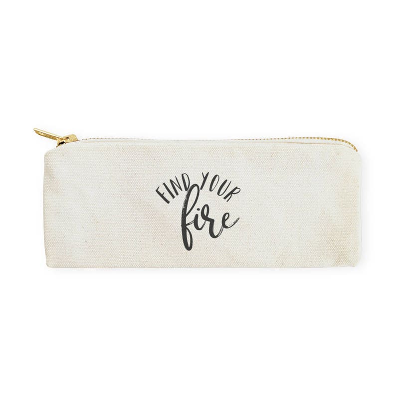 Find Your Fire Cotton Canvas Pencil Case and Travel Pouch for Back to ...