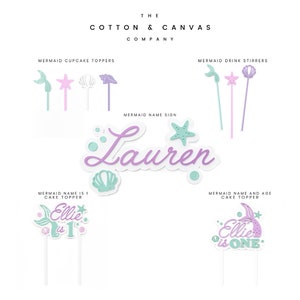 Personalized Name Mermaid Birthday Cake Topper, Acrylic, First Birthday ...