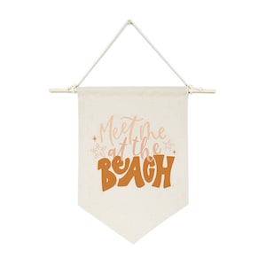 Meet Me at the Beach Hanging Wall Canvas Banner and Wall Decor, Home ...