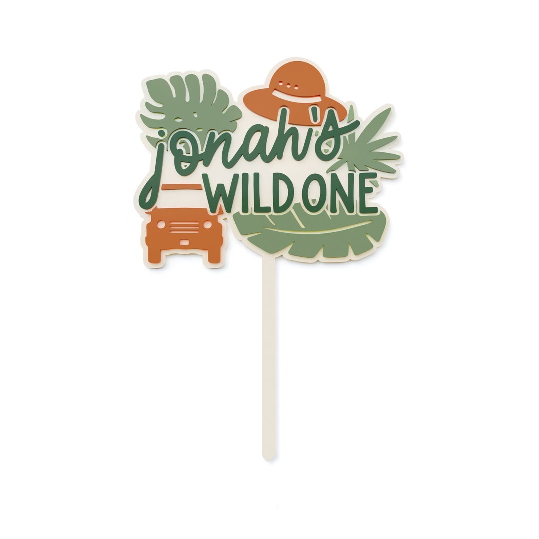 Personalized Name Wild One Acrylic Cake Topper, Party Decor, Boy's 1st ...