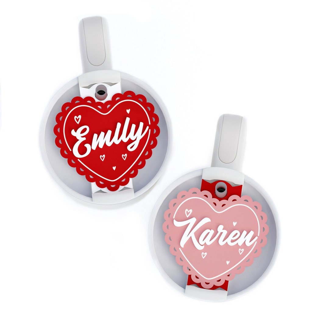 Personalized Valentine's Day Heart Stanley Tumbler Tag, Stanley ...