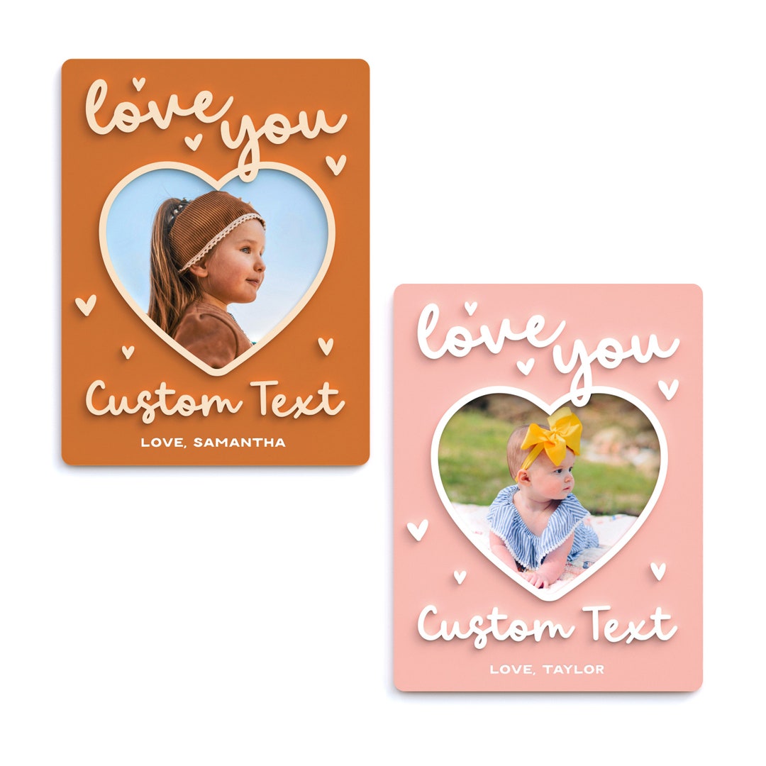 Personalized Love You Custom Fridge Photo Magnet Frame, Mother's Day ...