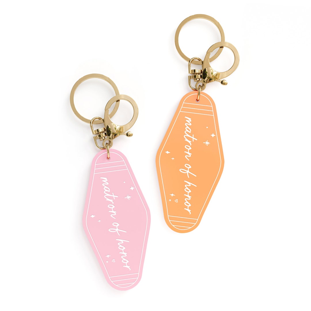 Matron of Honor Retro Motel Keychain, Acrylic, Bridesmaid Gift, Gift ...