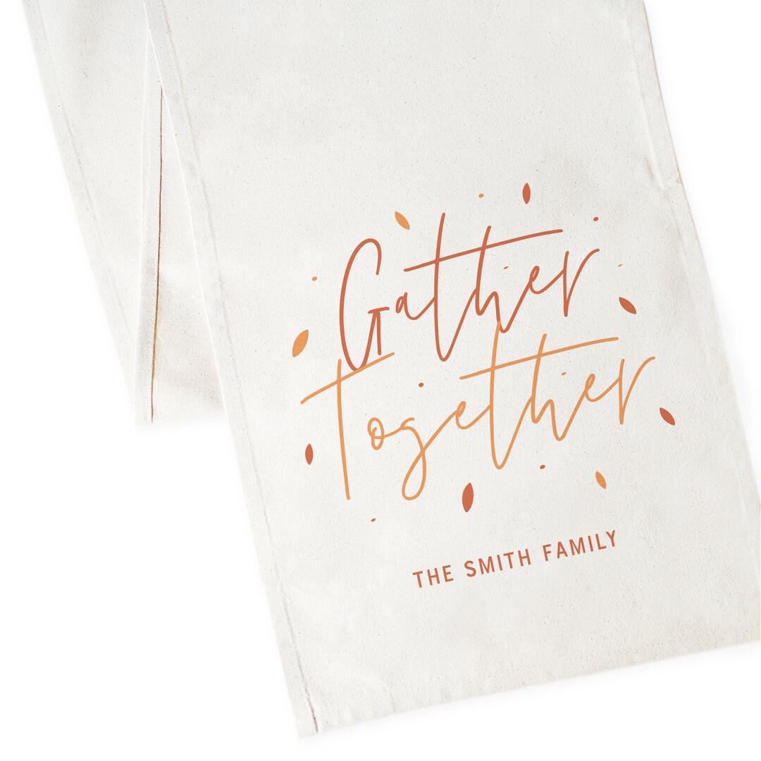 Personalized Family Last Name Gather Together Thanksgiving Table Runner ...