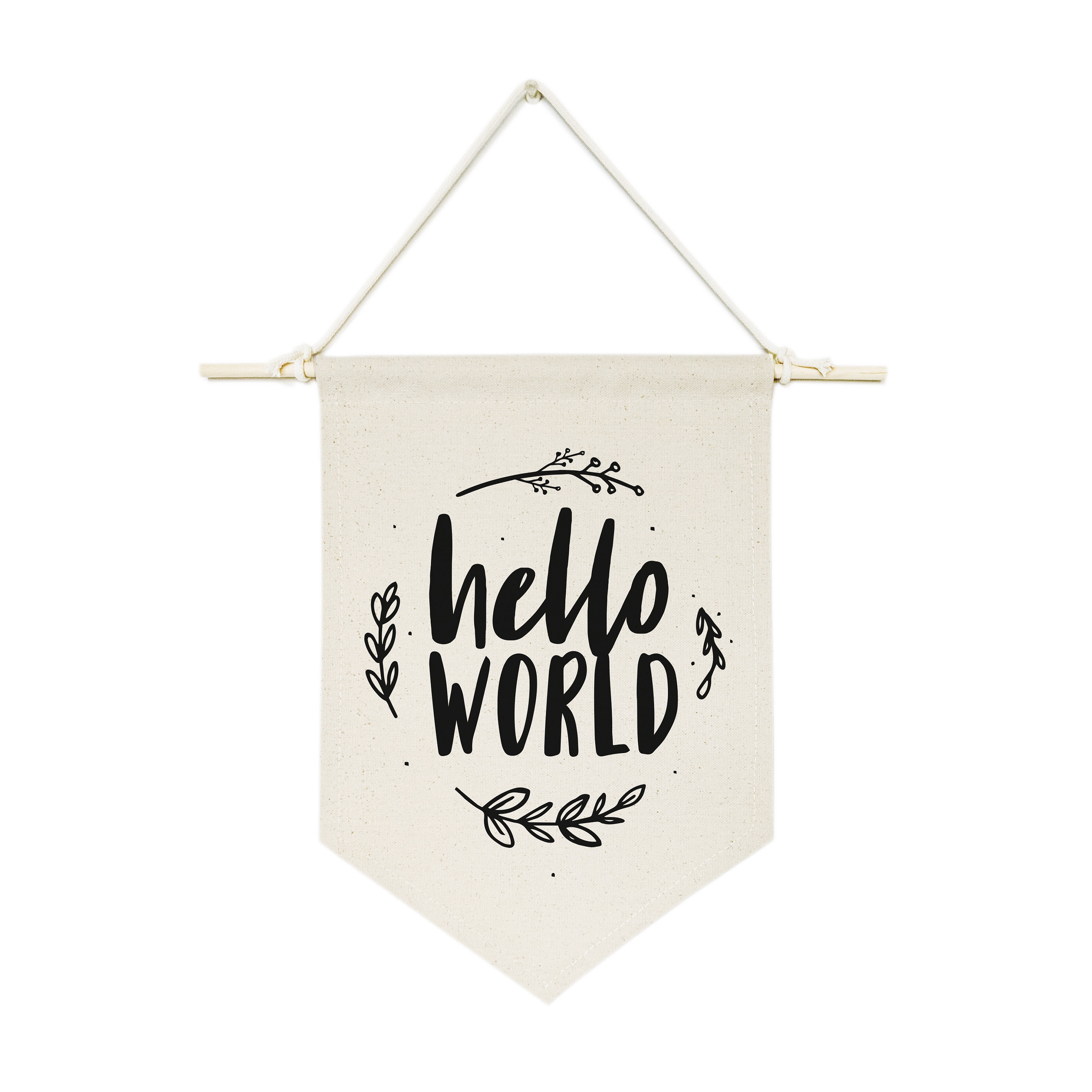 Hello World With Vines Hanging Wall Banner and Wall Decor for - Etsy