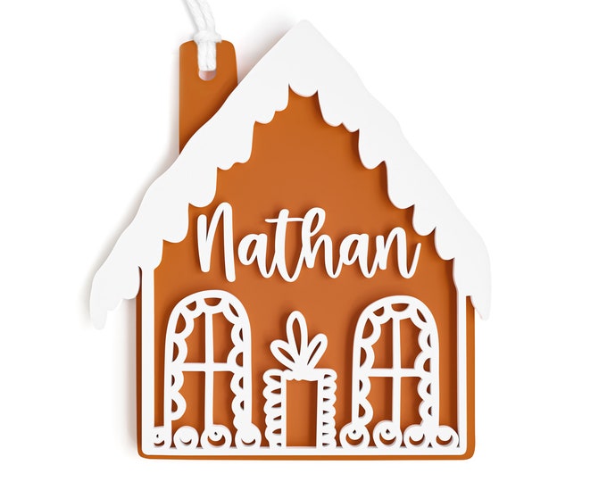 Gingerbread Tags, Acrylic Christmas Gift Tags, Custom Name Gift Tags ...