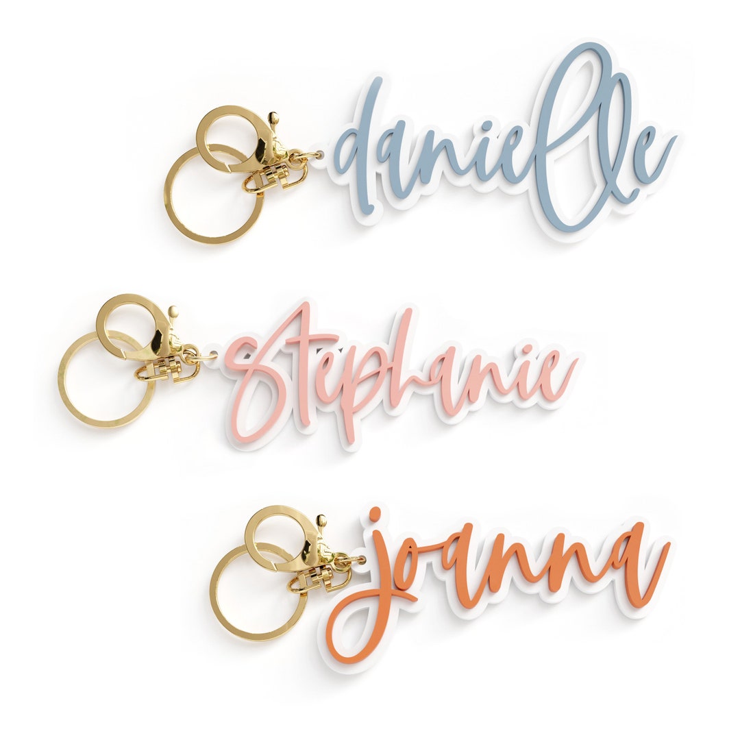 Personalized Name Acrylic Keychain, Custom Name, Backpack Tag, Lunch ...
