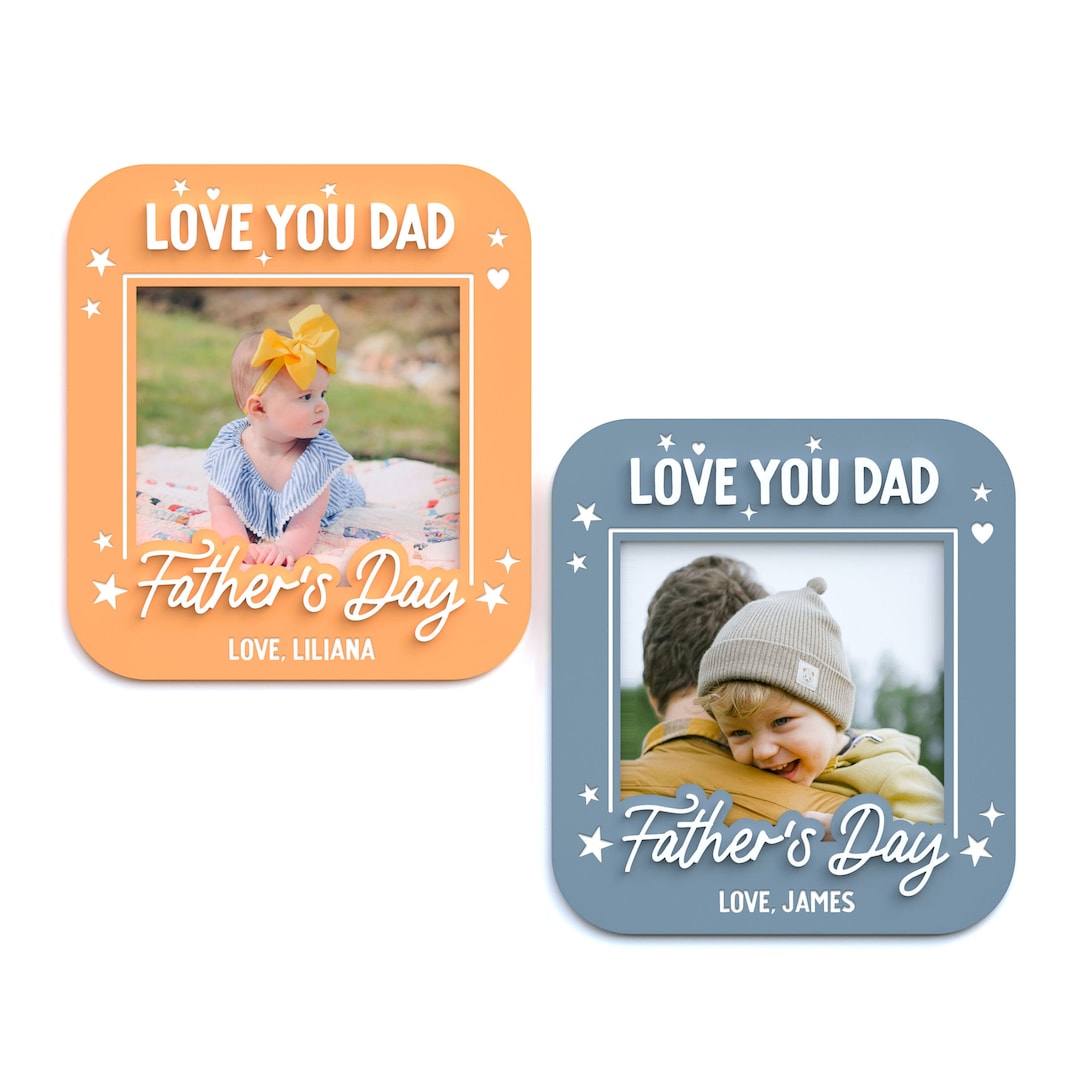 Personalized Love You Dad Father's Day Photo Magnet Frame, Father's Day ...
