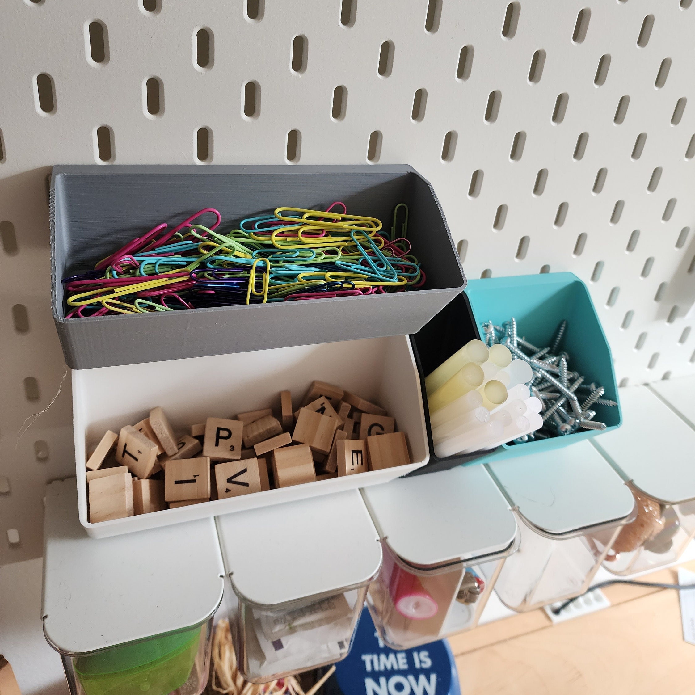 Angled Bins for IKEA SKADIS and 1/4" Pegboard (15 Sizes / 22 Colors) - Etsy