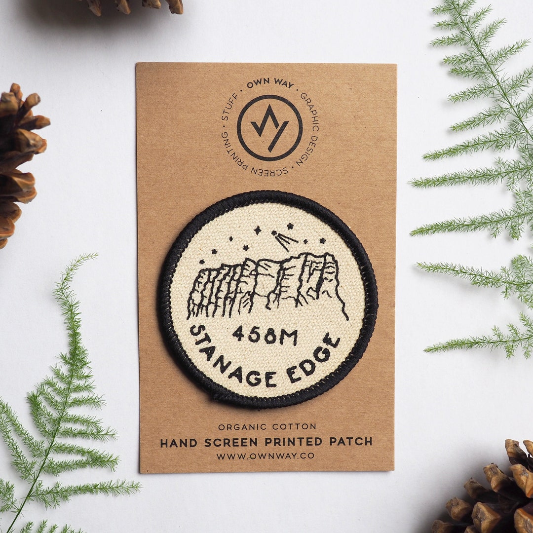 Stanage Edge - Peak District - Organic Cotton Patch - Etsy UK