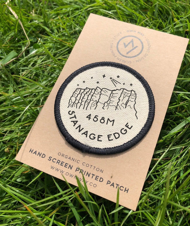 Stanage Edge - Peak District - Organic Cotton Patch - Etsy UK