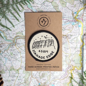 Stanage Edge - Peak District - Organic Cotton Patch - Etsy UK