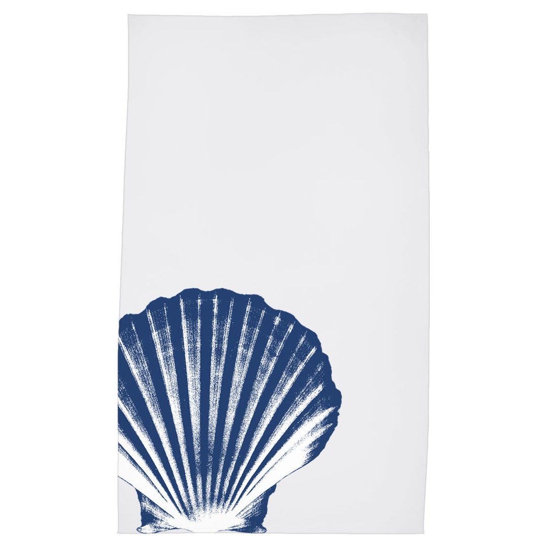 Beach Cottage Style Kitchen Tea Towel Clam Shell - Etsy