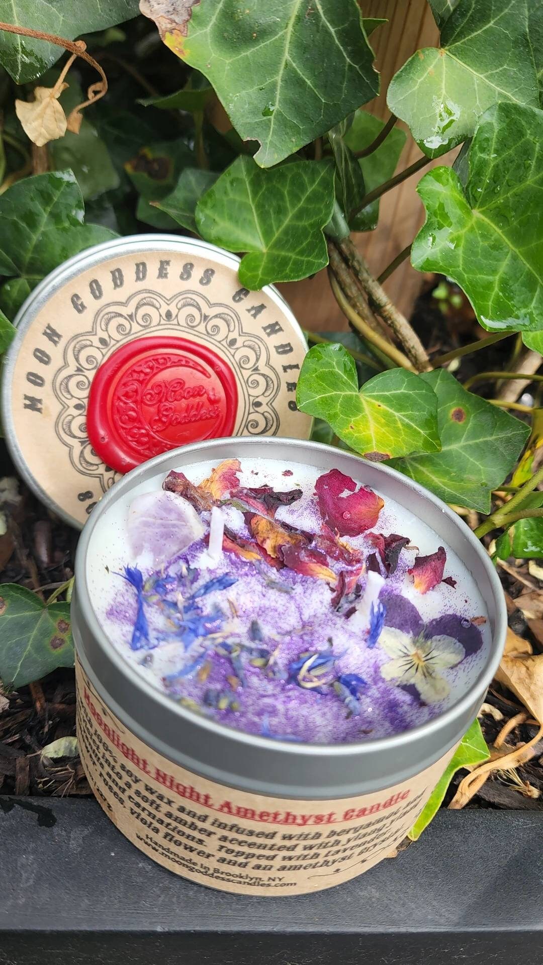 Moonlight Night Amethyst Candle Soy Candle Crystal Candle - Etsy
