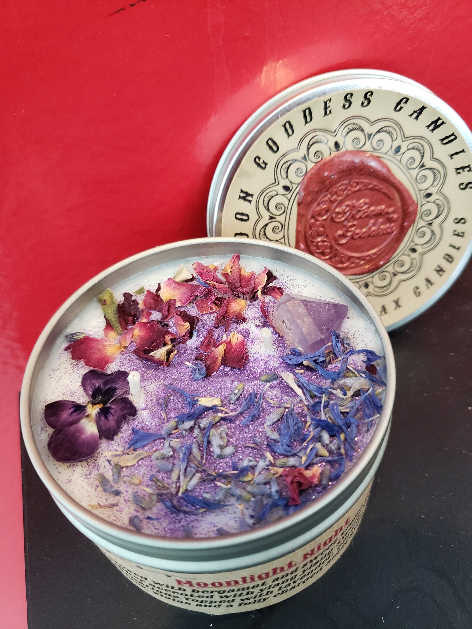 Moonlight Night Amethyst Candle Soy Candle Crystal Candle - Etsy
