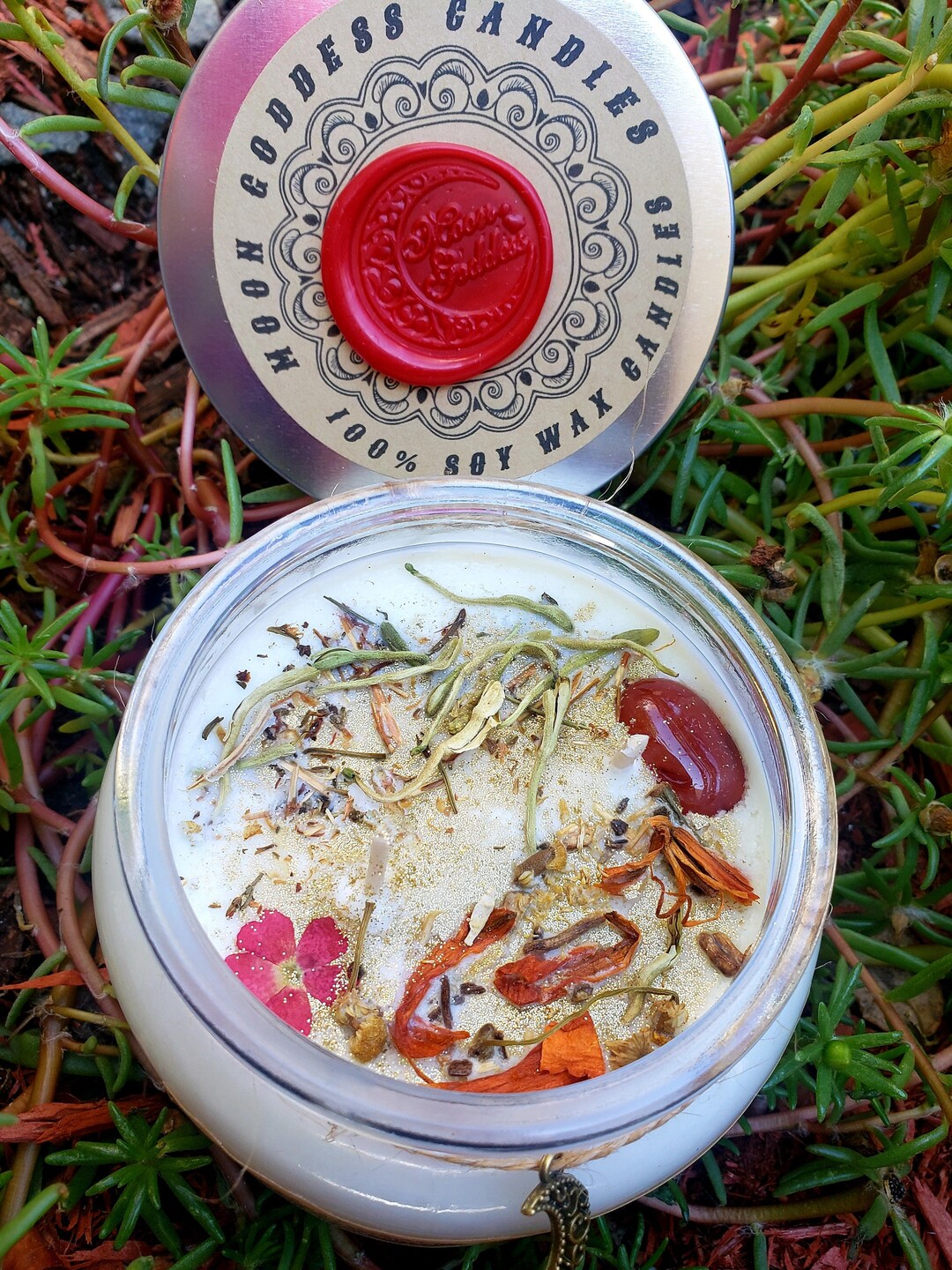 Motivation and Success Candle - Crystal Infused Candle - Carnelian ...