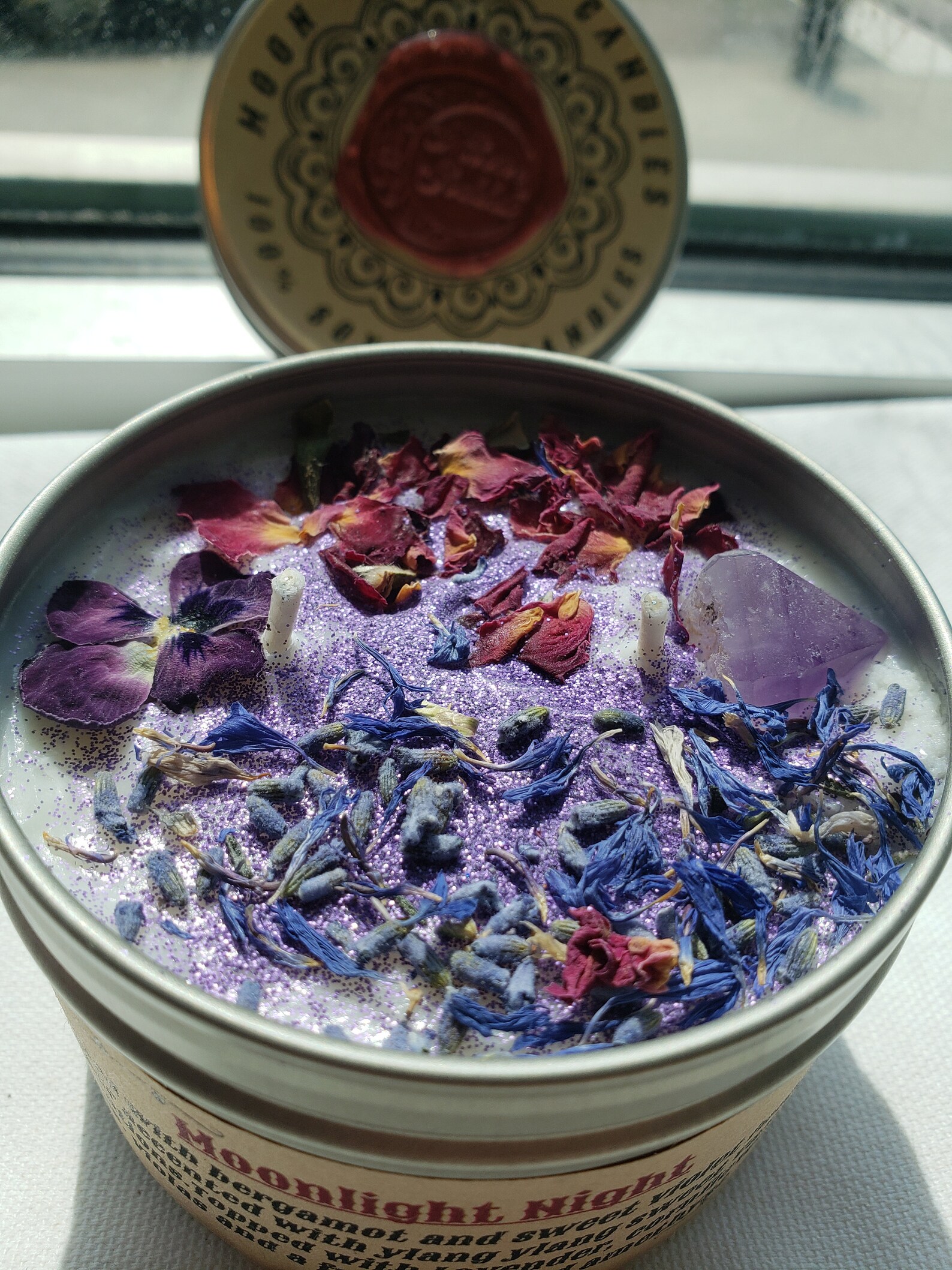 Moonlight Night Amethyst Candle Soy Candle Crystal Candle - Etsy