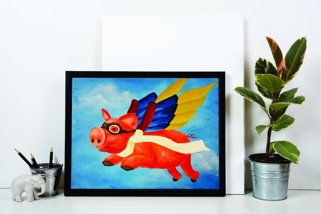 Flying Pig Print - Etsy