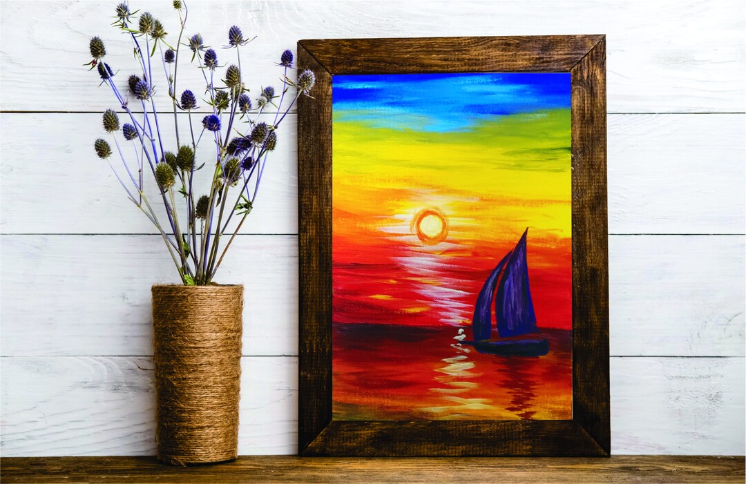 Colored Sailboat Print - Etsy