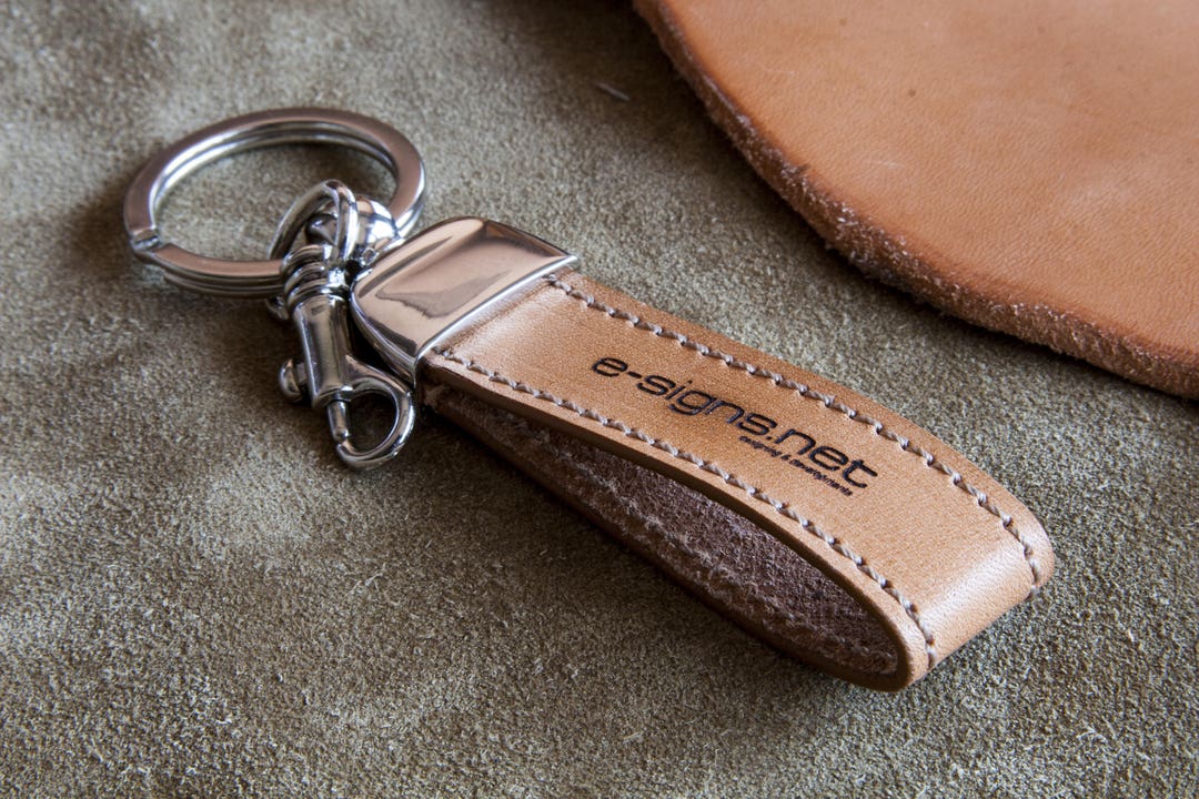 Personalized Handmade Leather Key Ring, an Elegant Accessory for Bags ...