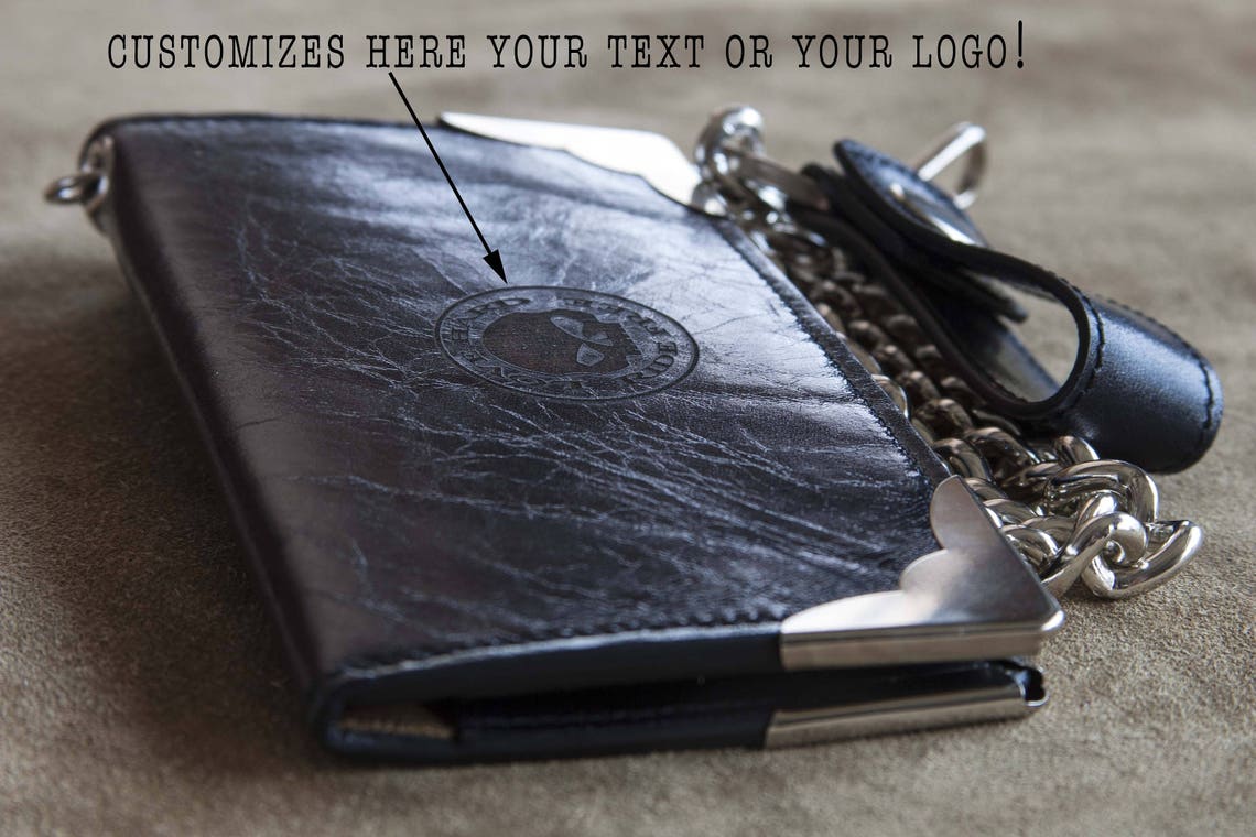 Leather Motorcycle Wallet With Chain - Etsy