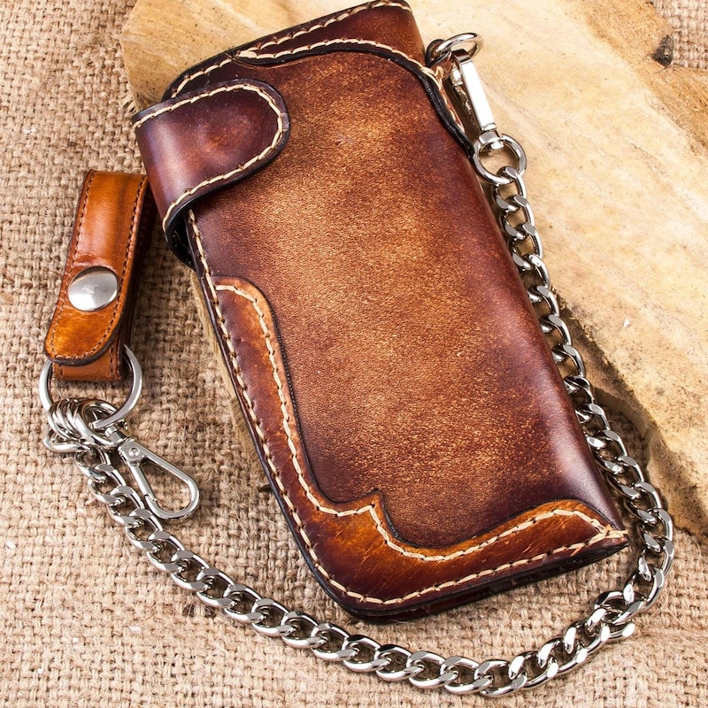 Leather Biker Wallet - Etsy