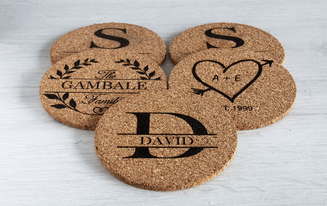 Custom Laser Engraved Cork Coasters Unique Gifts for Any Occasion - Etsy