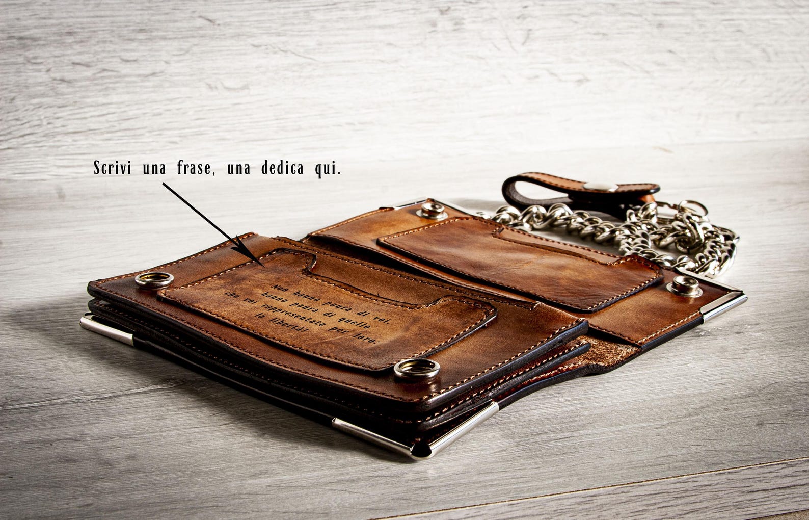 Custom Biker Wallet With Chain, Handmade Leather Motorcycle Wallet ...