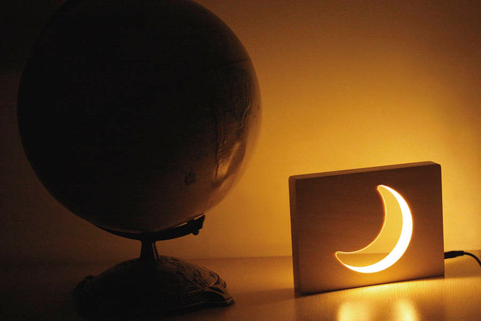 Moon Lamp With Sensor Switch Made From Plywood Night Light - Etsy