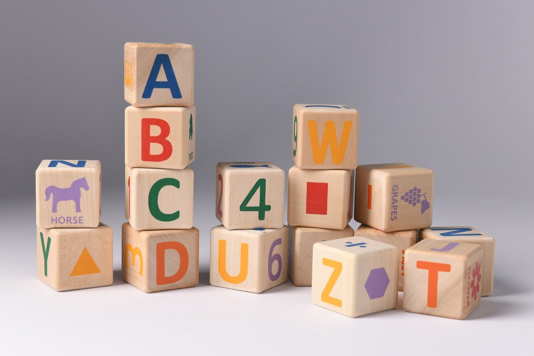 Wooden Alphabet ABC Blocks | ABS Blocks | Wooden Letter Blocs | Wooden ...