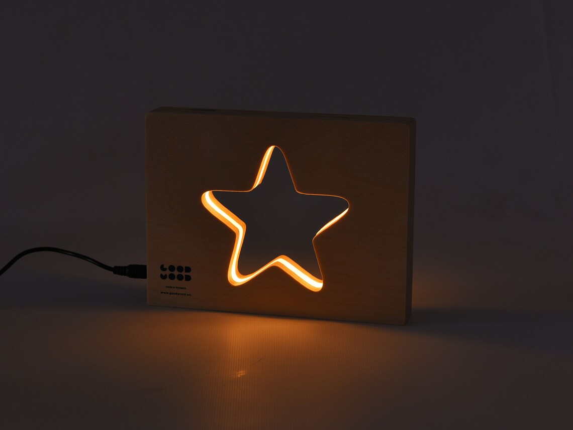Wooden Night Lamp Star Night Light LED Lamp Desk Light - Etsy UK