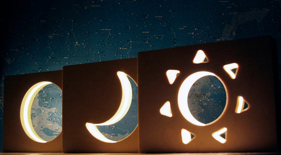 Moon Lamp With Sensor Switch Made From Plywood Night Light | Etsy